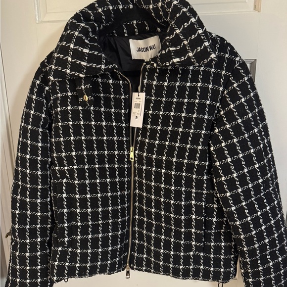 Jason Wu | Jackets & Coats | Jason Wu Black And White Tweed Puffer ...